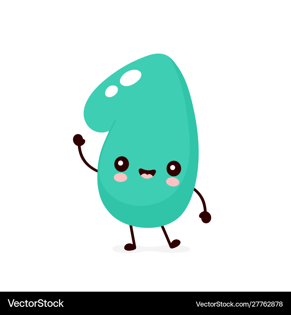 Cute smiling happy number 1 character Royalty Free Vector