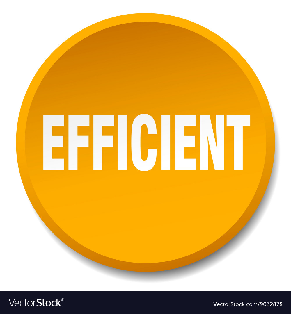 Efficient orange round flat isolated push button Vector Image