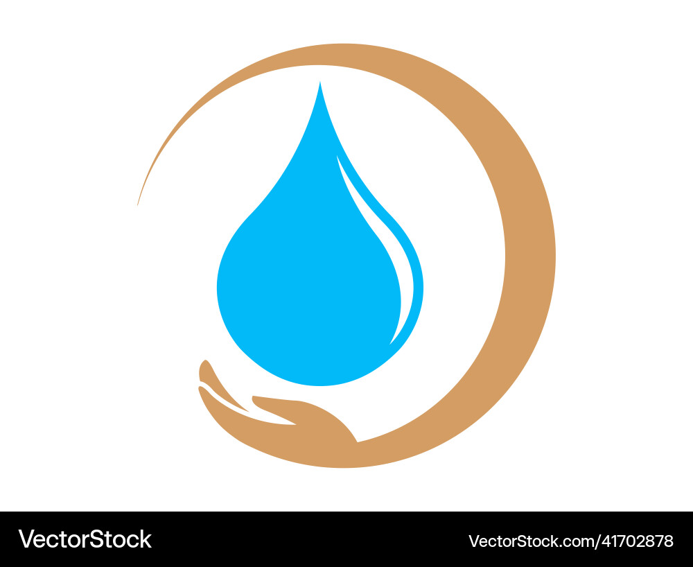 Hand and water logo image Royalty Free Vector Image