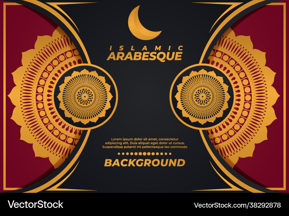 Islamic background arabesque ornament red black Vector Image
