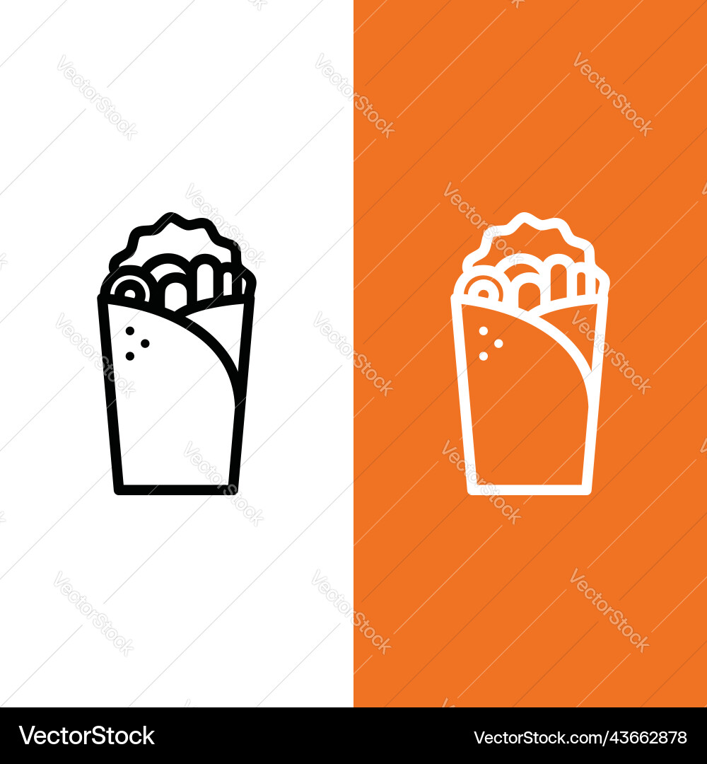 Kebab icon logo in outline style Royalty Free Vector Image