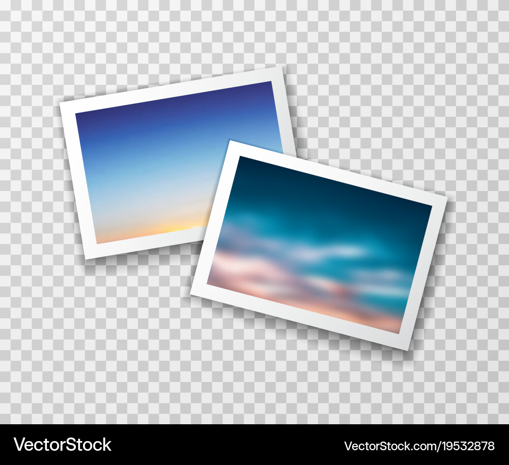 Photo frames with blurred landscapes Royalty Free Vector