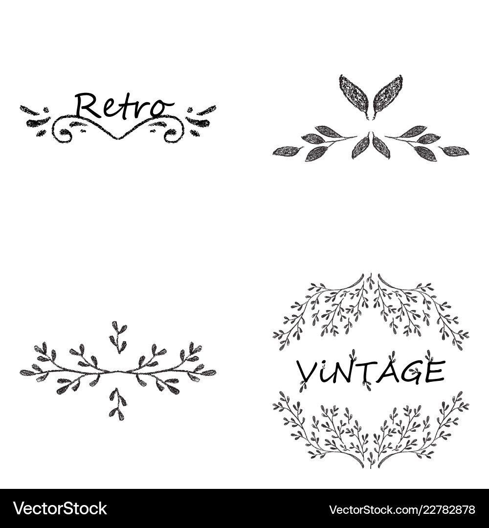 Retro vintage insignias or logotypes set Vector Image