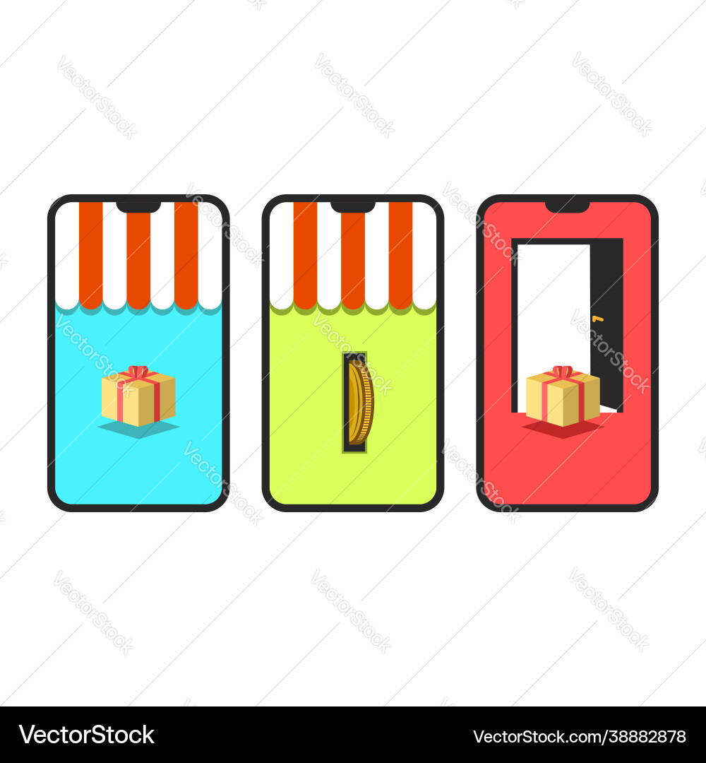 Selection product payment for goods delivery Vector Image