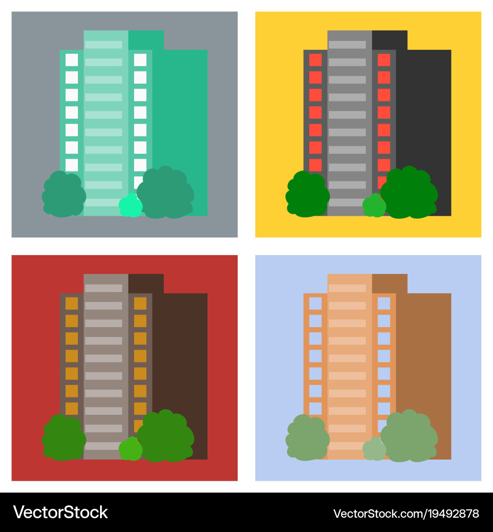 Set of modern multi-storey building Royalty Free Vector