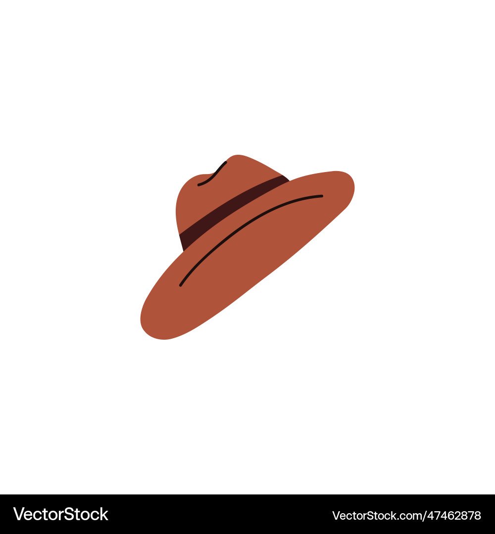 Summer sun traveler hat icon flat Royalty Free Vector Image