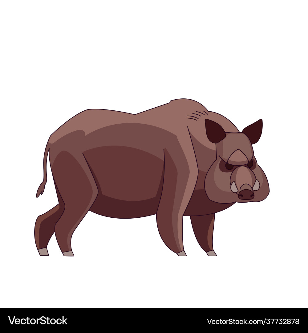 Wild boar watching around cartoon character Vector Image