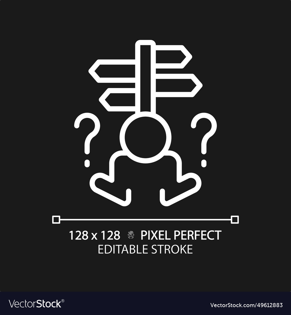2d thin linear simple white indecisiveness icon Vector Image 2d thin linear simple white indecisiveness icon Vector Image