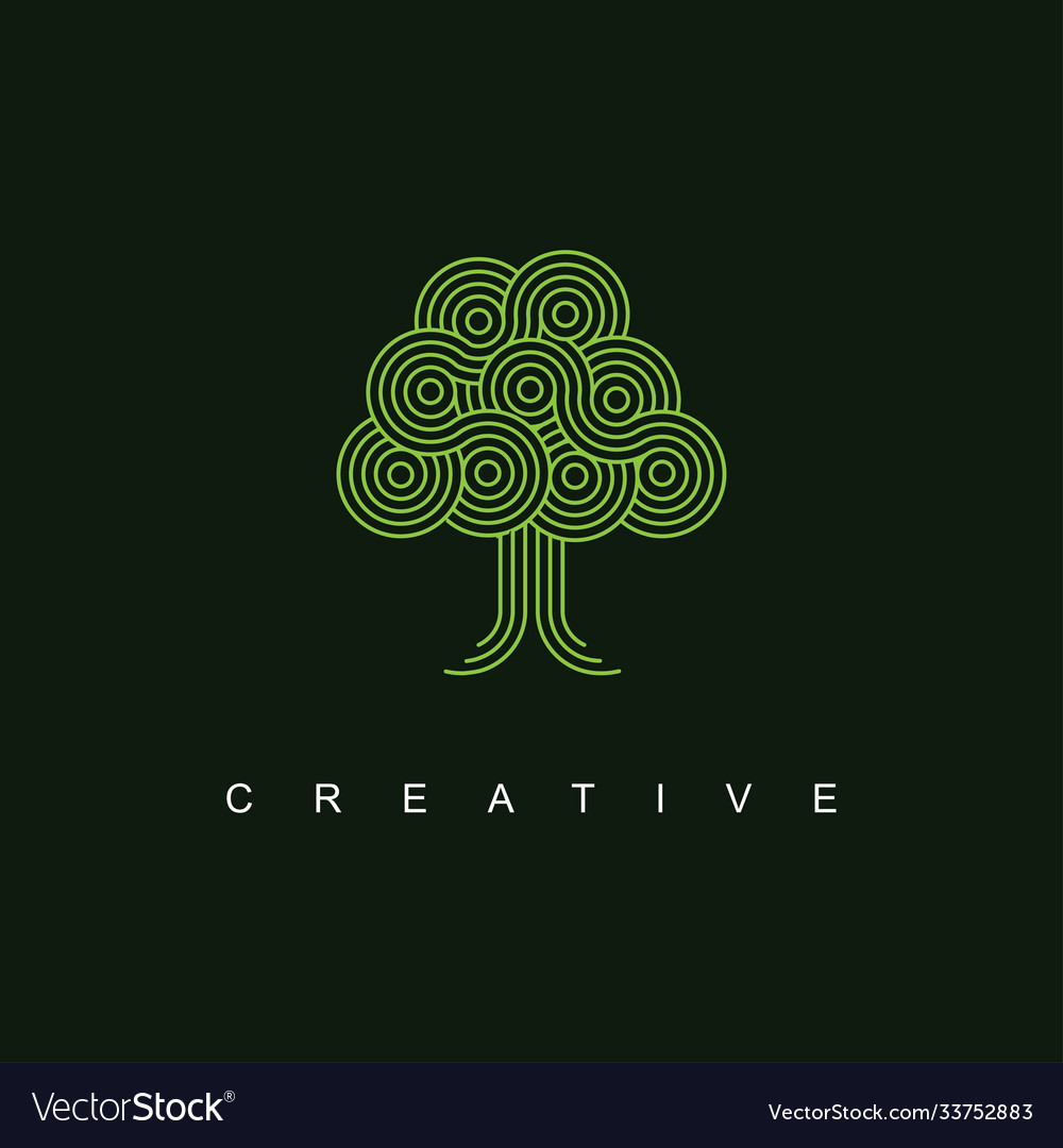 Abstract tree icon logo designcreative Royalty Free Vector