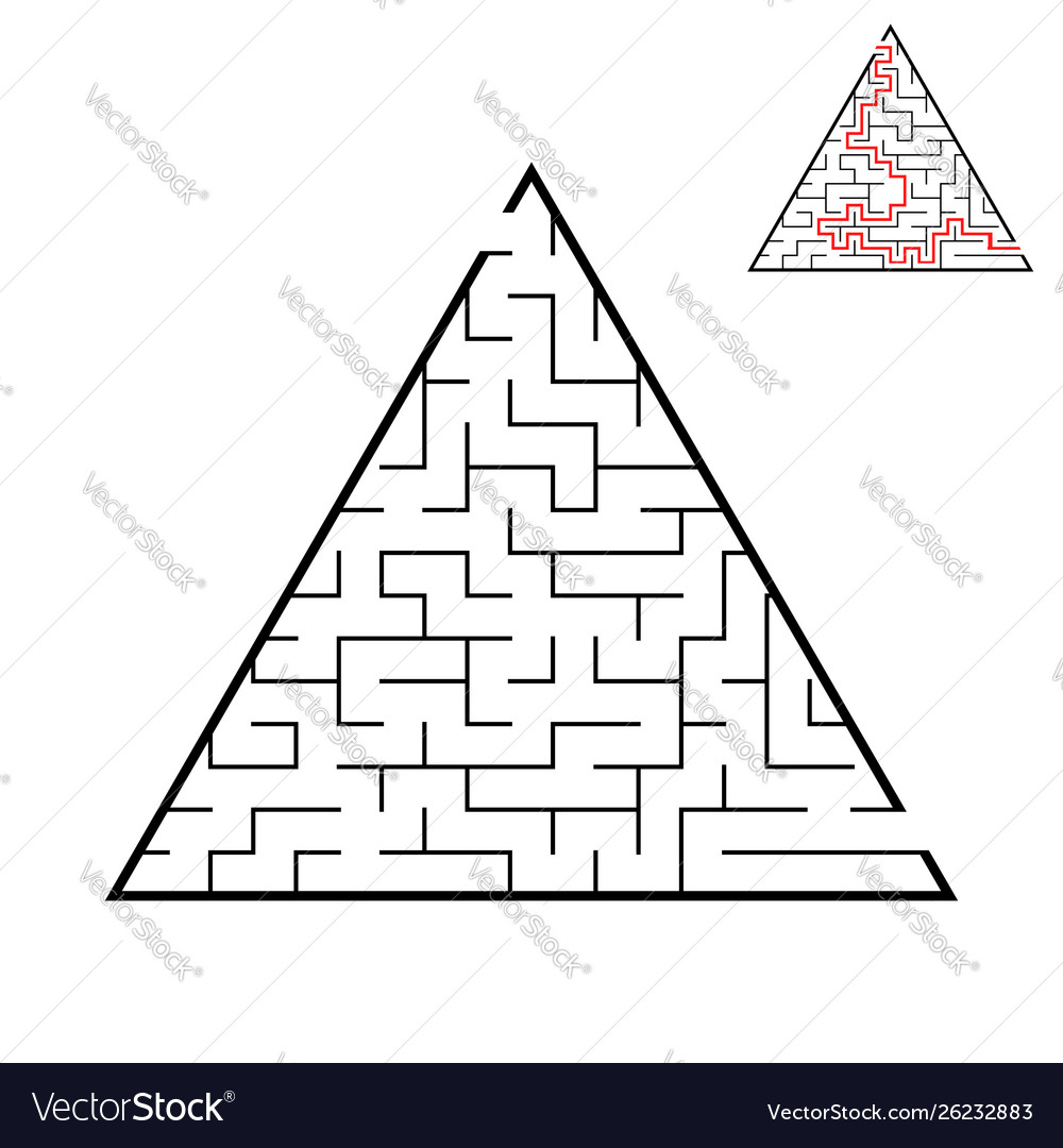 An abstract triangular labyrinth with entrance Vector Image An abstract triangular labyrinth with entrance Vector Image