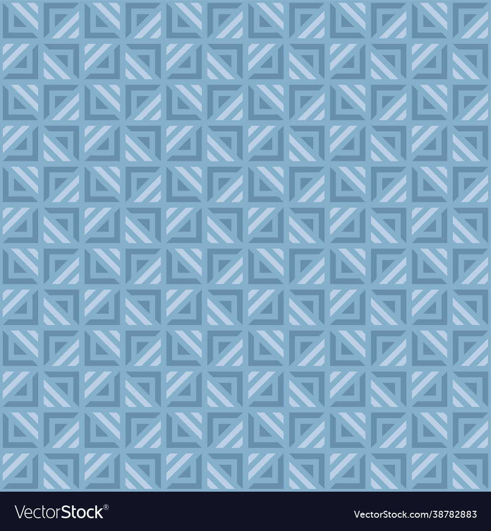 Blue geometric square triangle tile pattern Vector Image