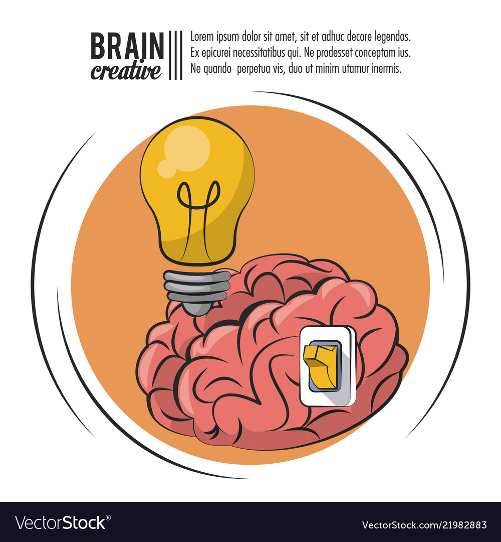Brain creative poster Royalty Free Vector Image