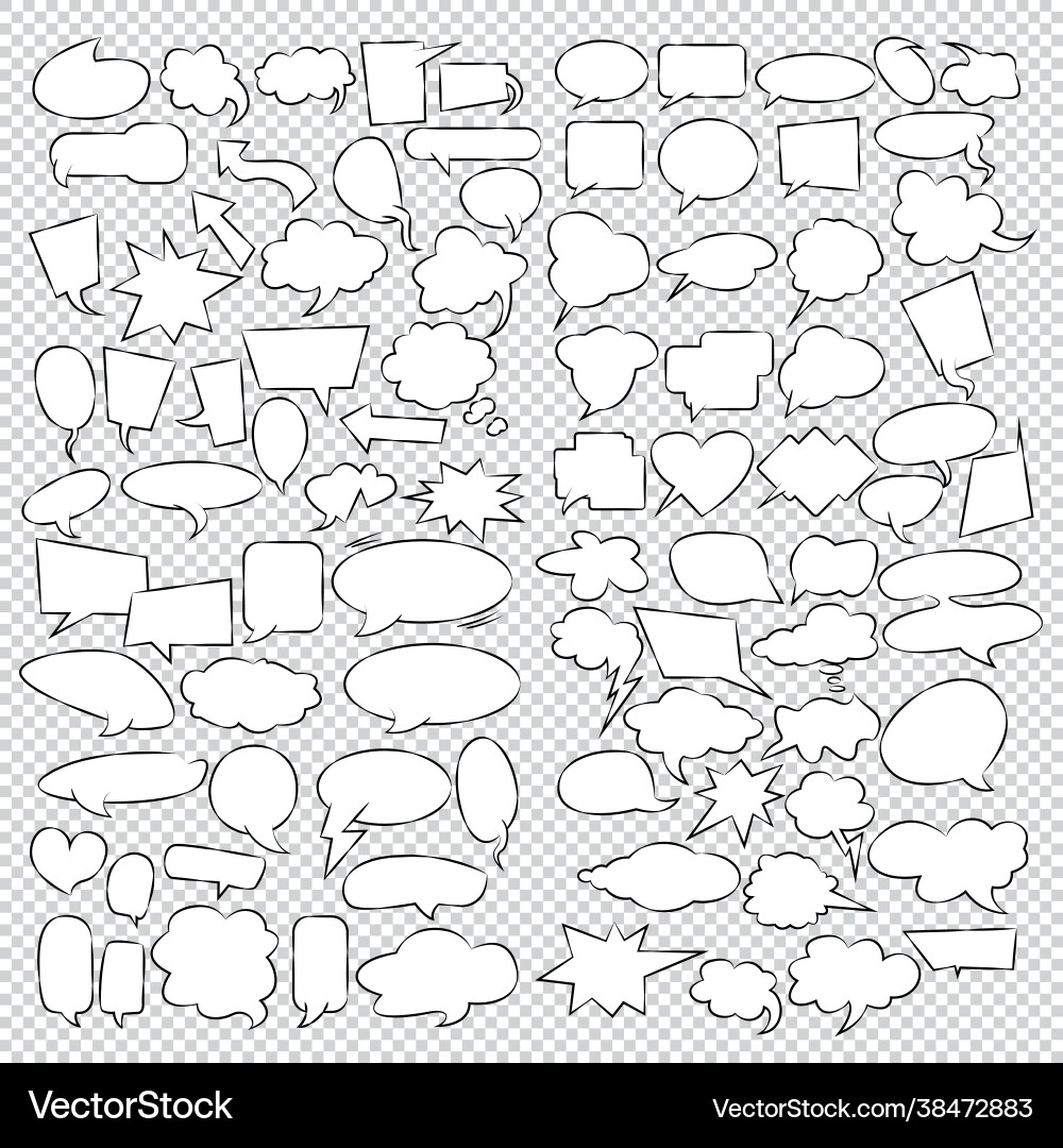 Comic bubble speech balloons cartoon Royalty Free Vector