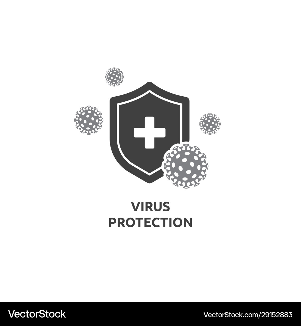 Coronavirus 2019-ncov with shield protection from Vector Image