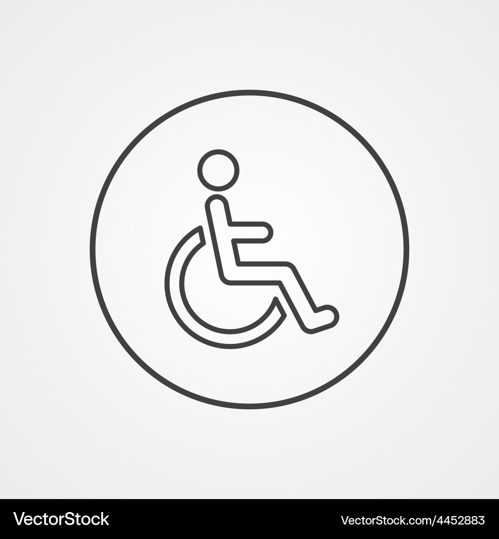 Cripple outline symbol dark on white background Vector Image