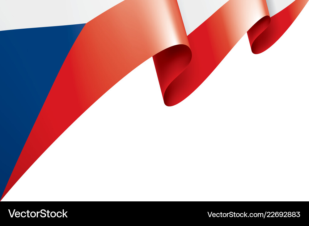 Czechia flag on a white Royalty Free Vector Image