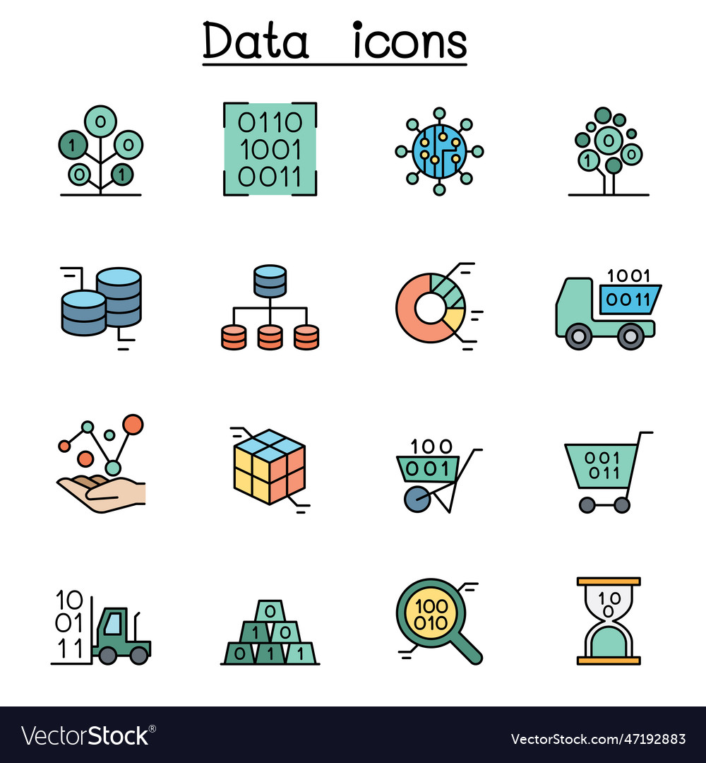Database data diagram chart and graph Royalty Free Vector
