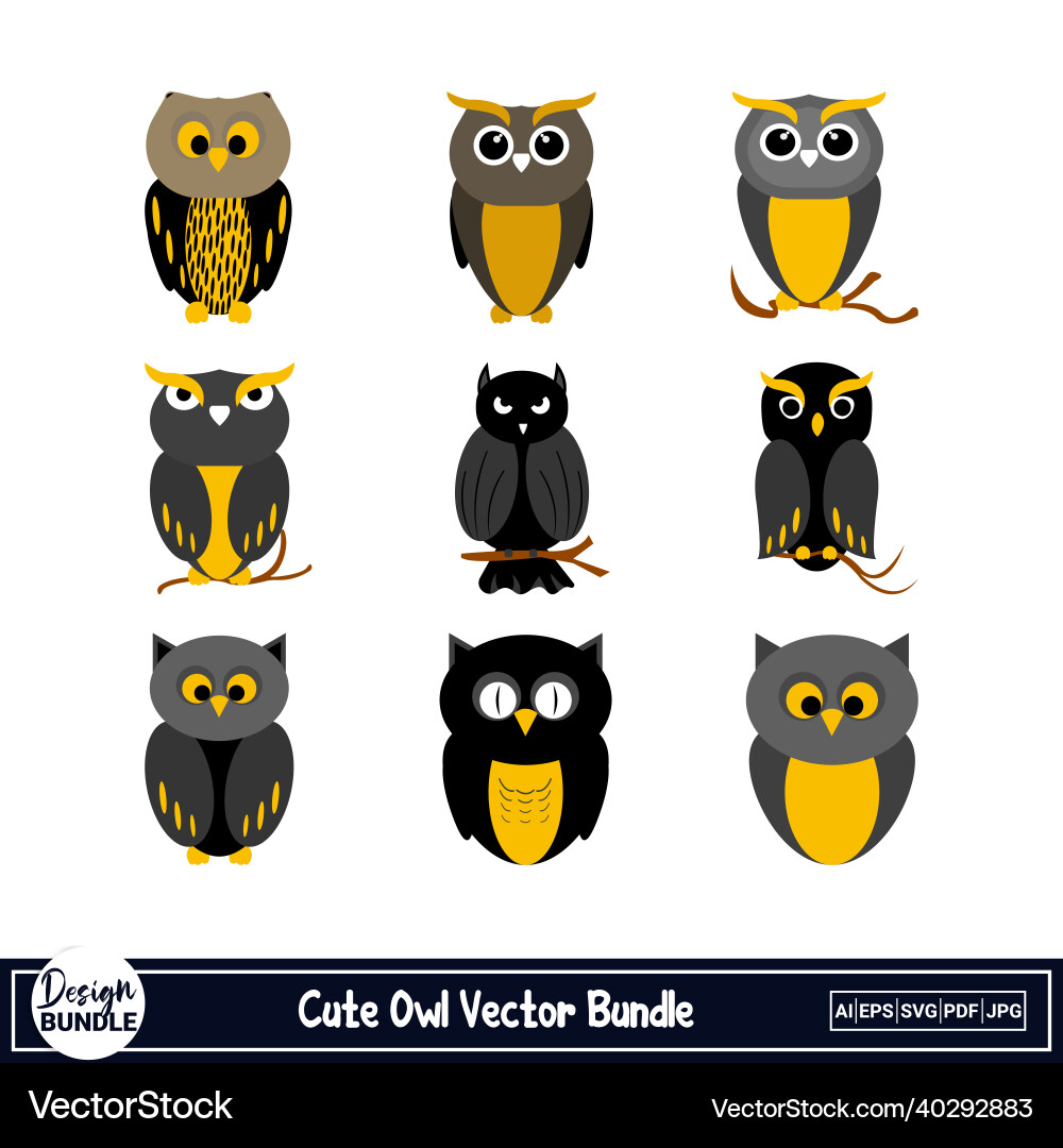 Halloween scary owl design on a white background Vector Image
