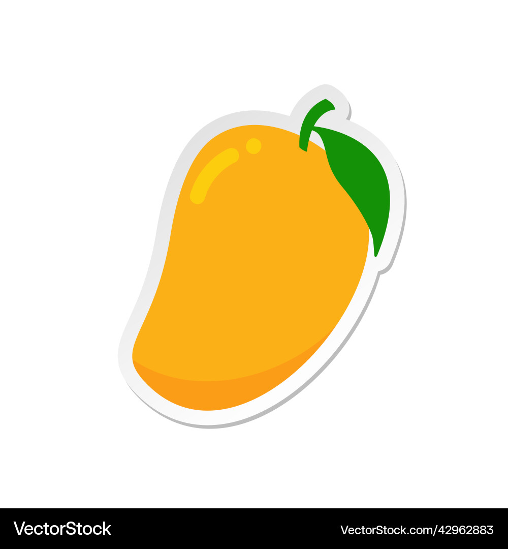 Mango tropical sweet summer fruit sticker ripe Vector Image