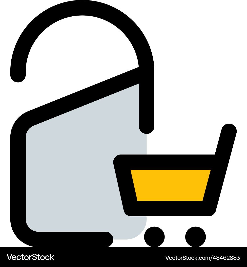 Mini shopping cart with a cost label Royalty Free Vector