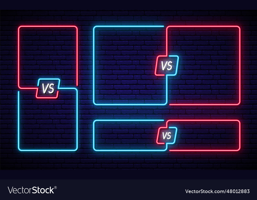 Neon versus set different frames with vs Vector Image