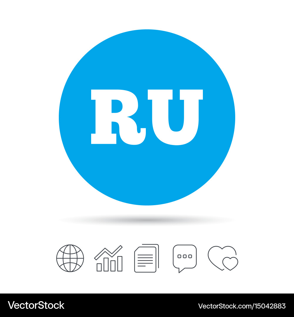 Russian language sign icon ru translation Vector Image