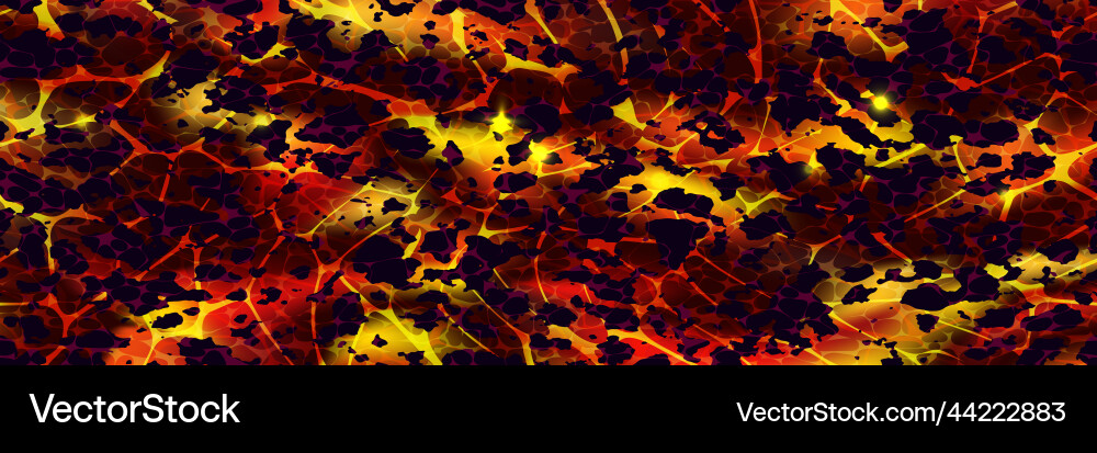 Volcanic lava with molten stones texture top view Vector Image