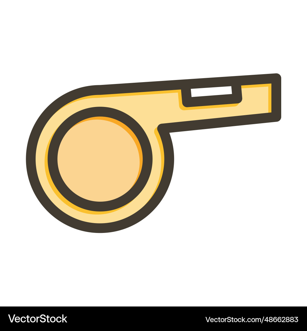 Whistle thick line filled colors icon for Vector Image