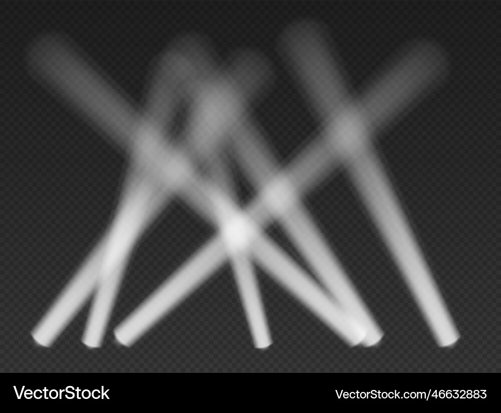 White searchlights in the air cone lights from Vector Image