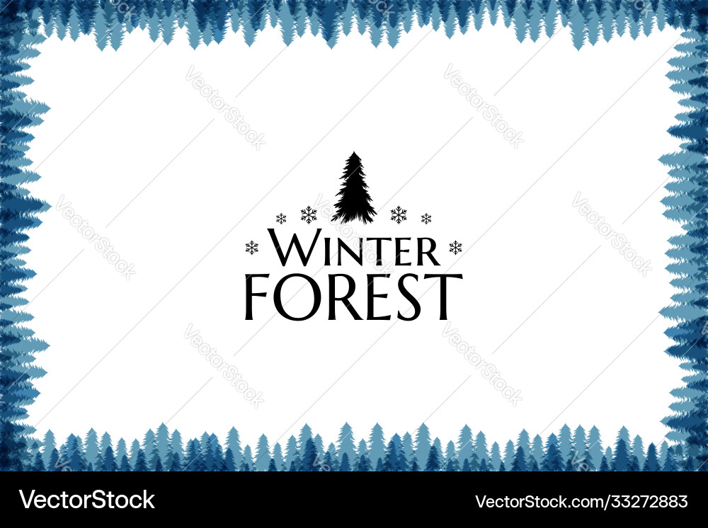 Winter snowy forest christmas tree decoration Vector Image