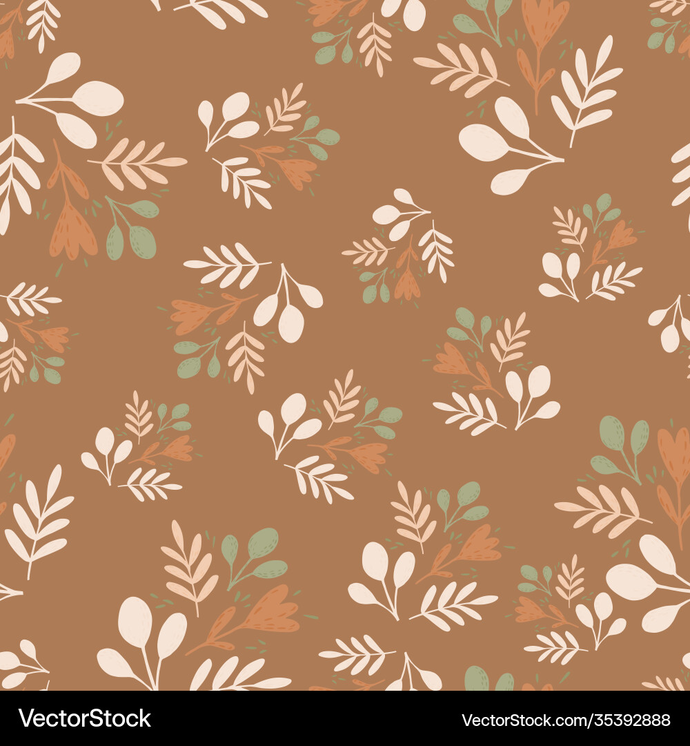 Autumn seamless folk pattern with white and green Vector Image