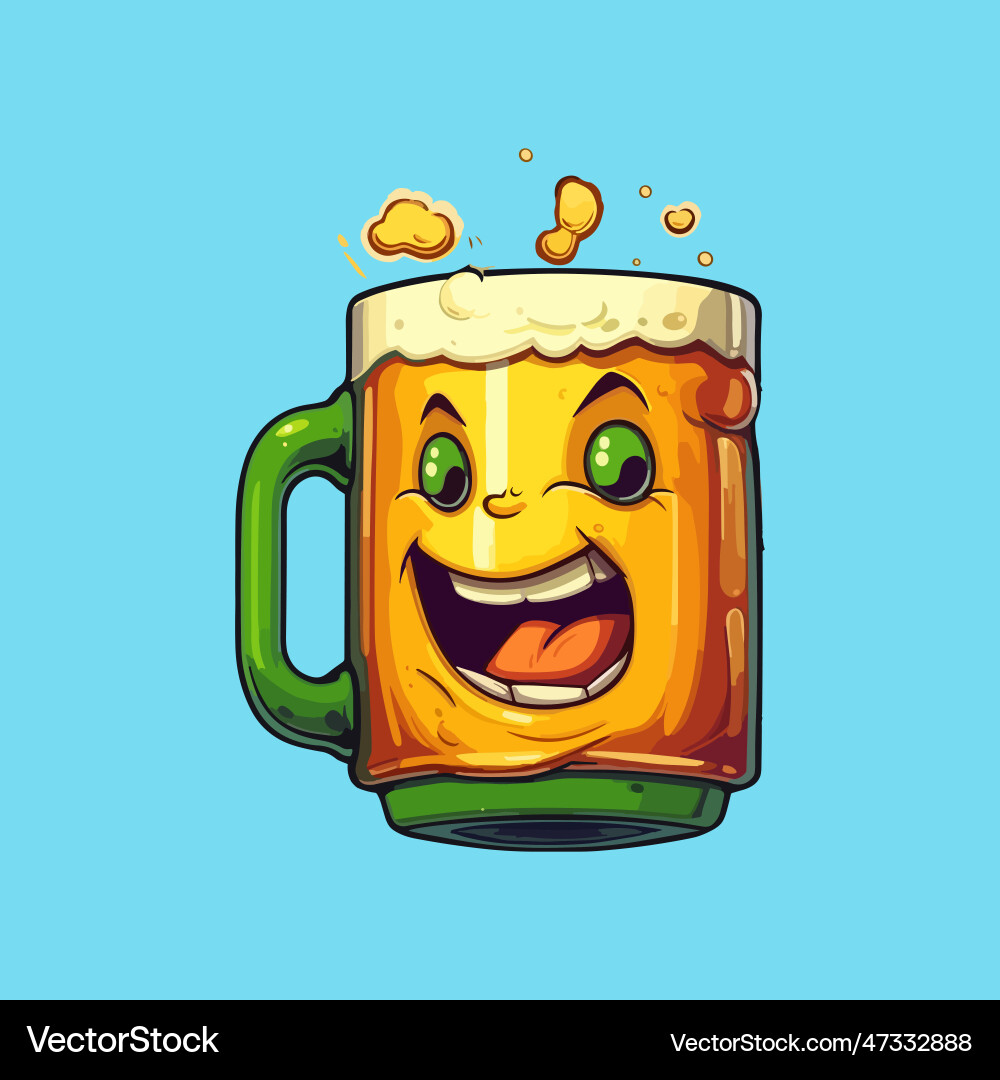 Beer mug character party drink celebration design Vector Image