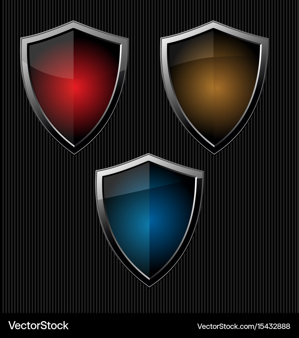 Black shield retro vintage design collection Vector Image