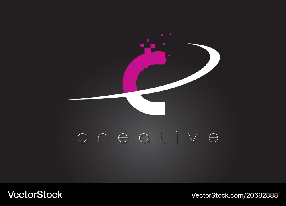 C creative letters design with white pink colors Vector Image