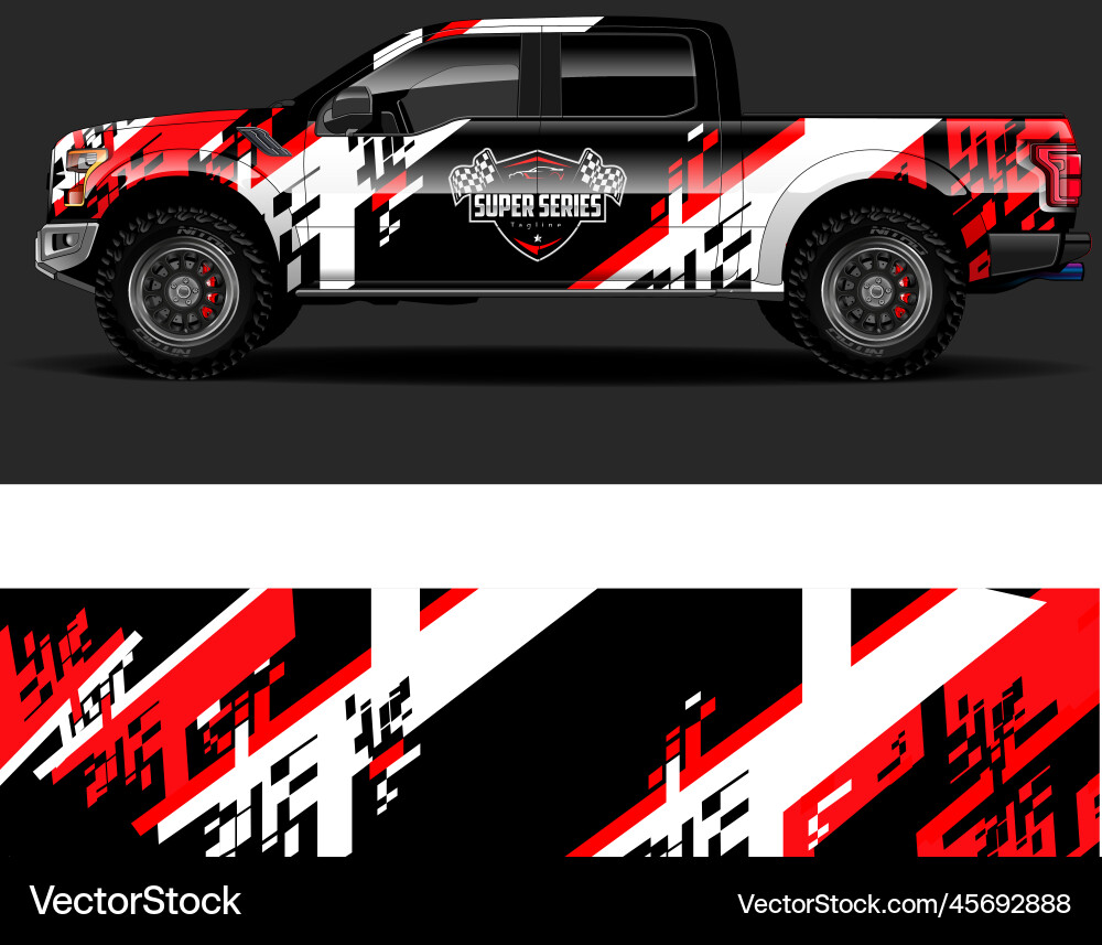 Car wrap vinyl sticker designs concept for wrap Vector Image