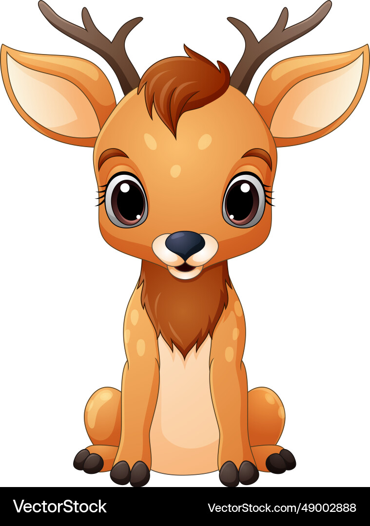 Cartoon funny deer on white background Royalty Free Vector