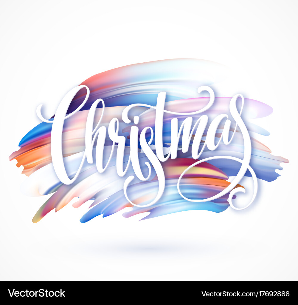 Christmas calligraphy handwriting lettering Vector Image