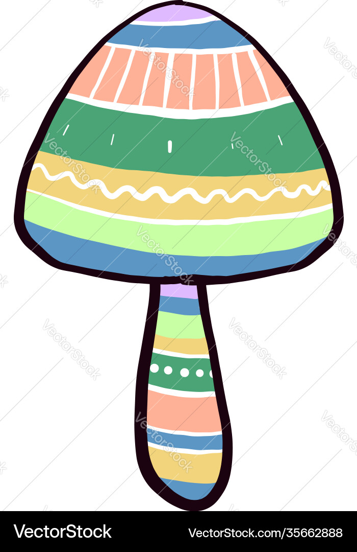 Colorful mushroom on white background Royalty Free Vector