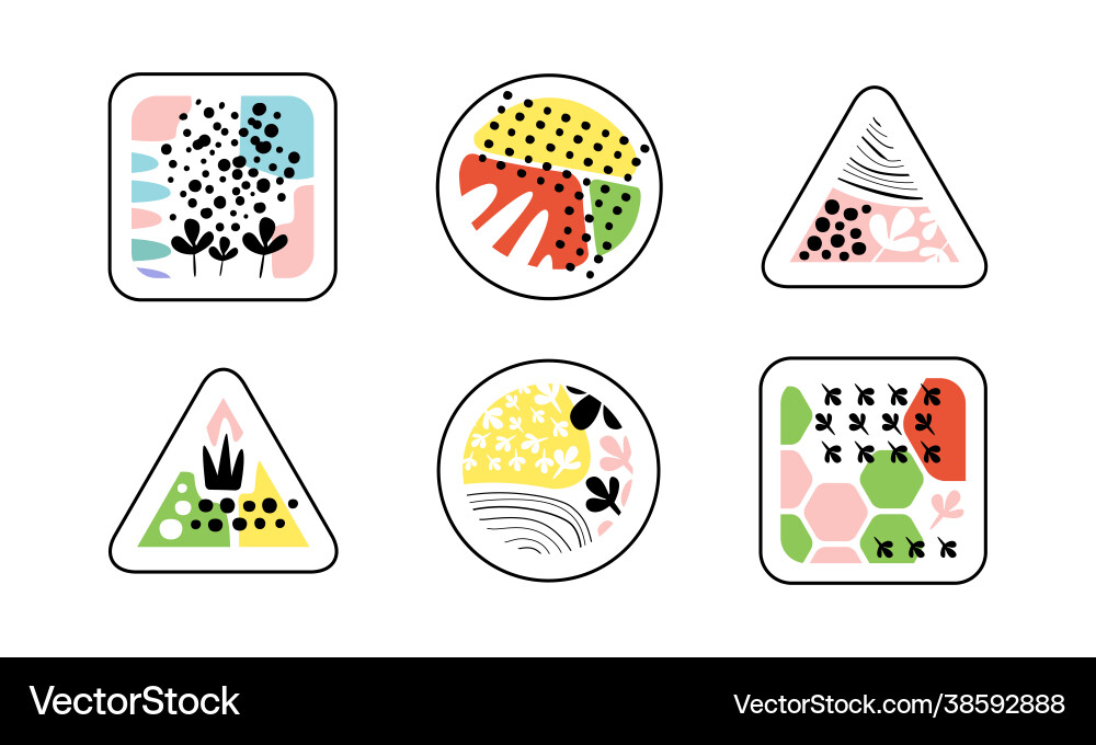 Creative colorful abstract shapes in geometric Vector Image