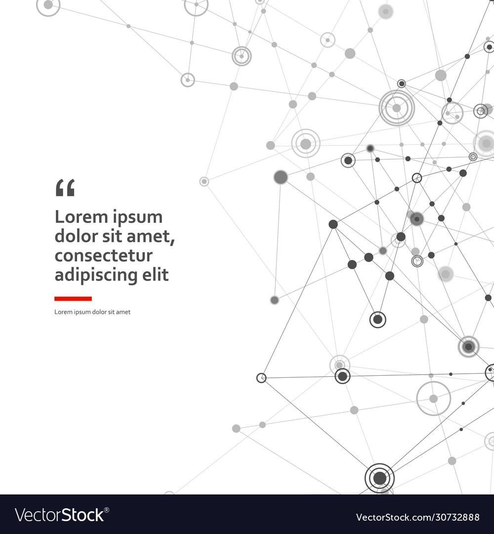 Geometric concept with connected line and dots Vector Image