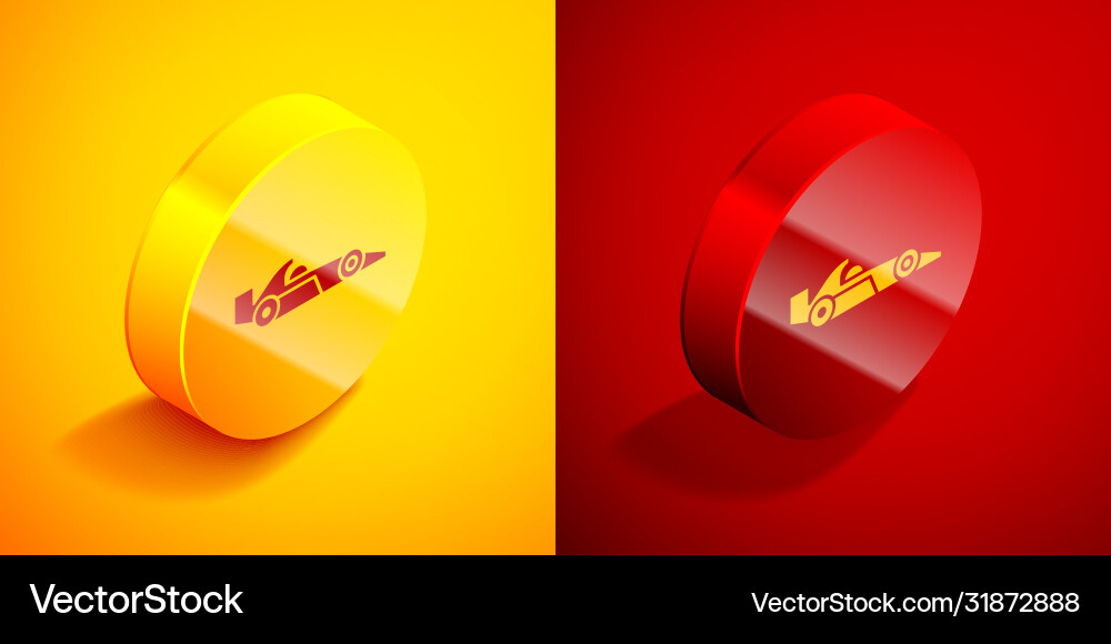 Isometric formula 1 racing car icon isolated Vector Image
