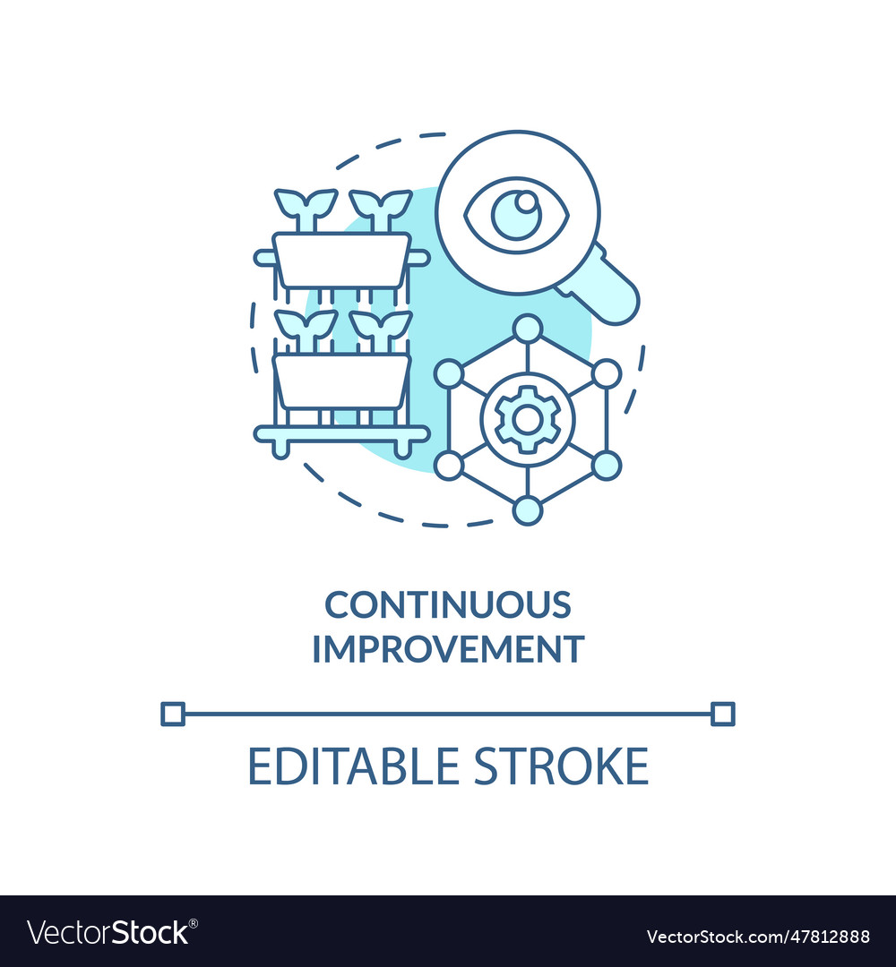 Linear customizable continuous improvement icon Vector Image