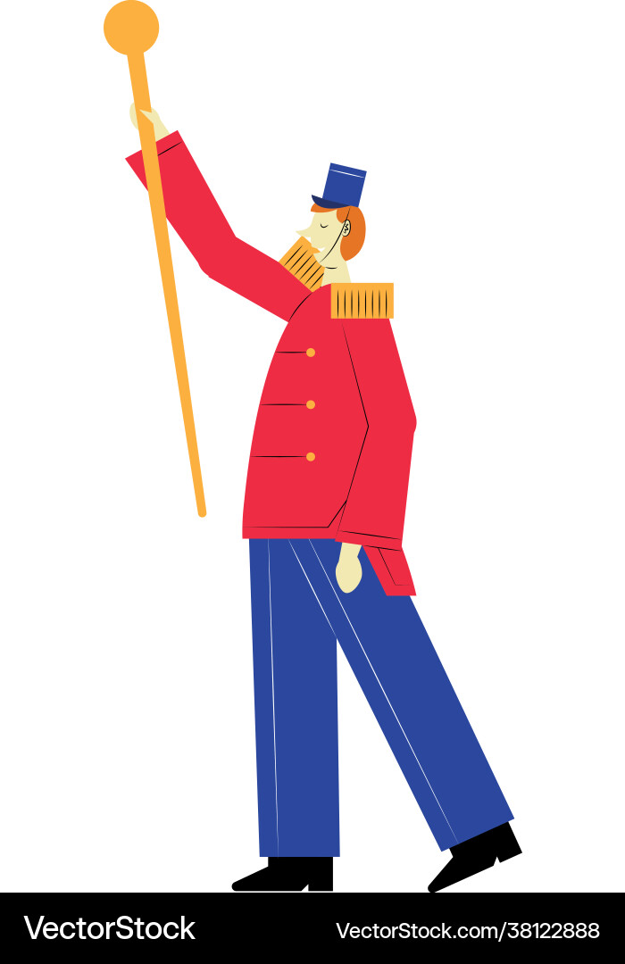 Male leader marching band Royalty Free Vector Image