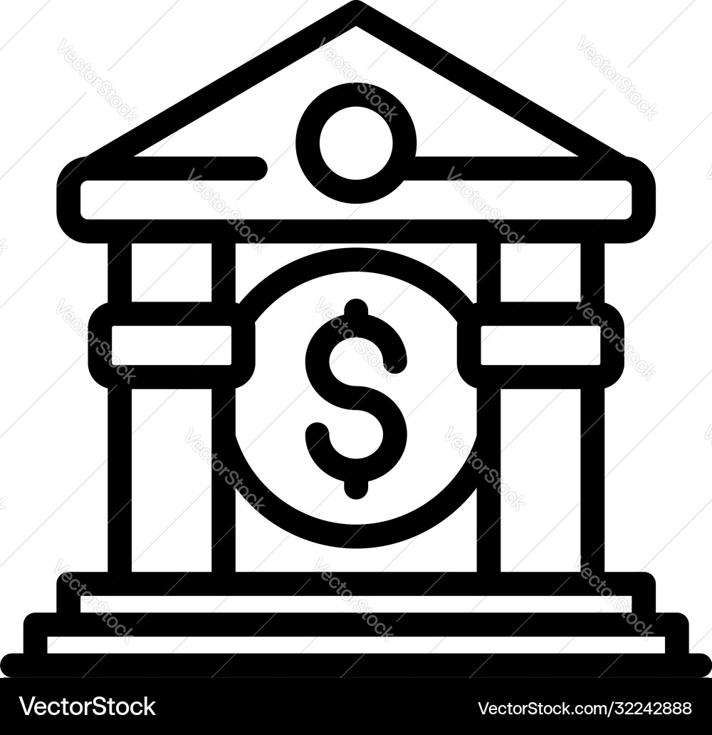 Money building icon outline style Royalty Free Vector Image