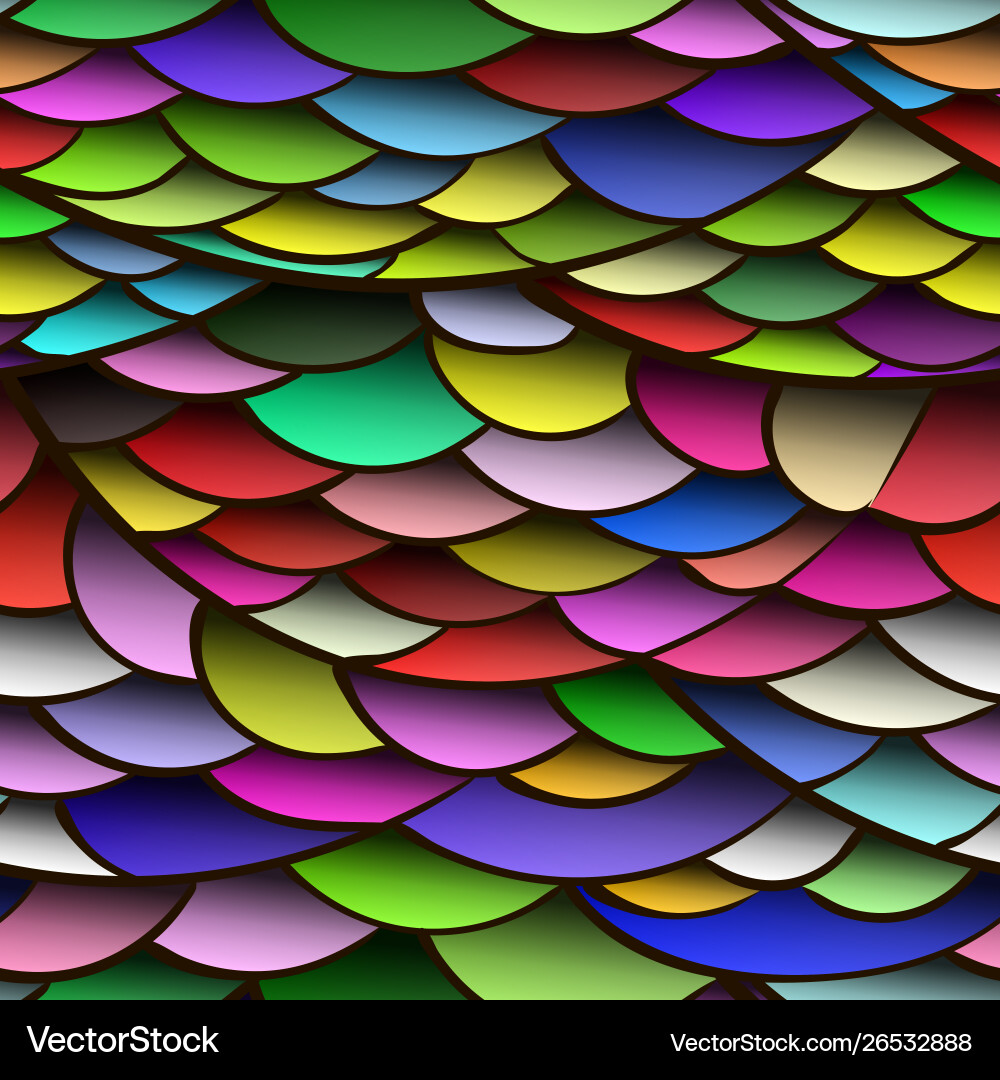 Seamless background colorful scales hypnotic Vector Image