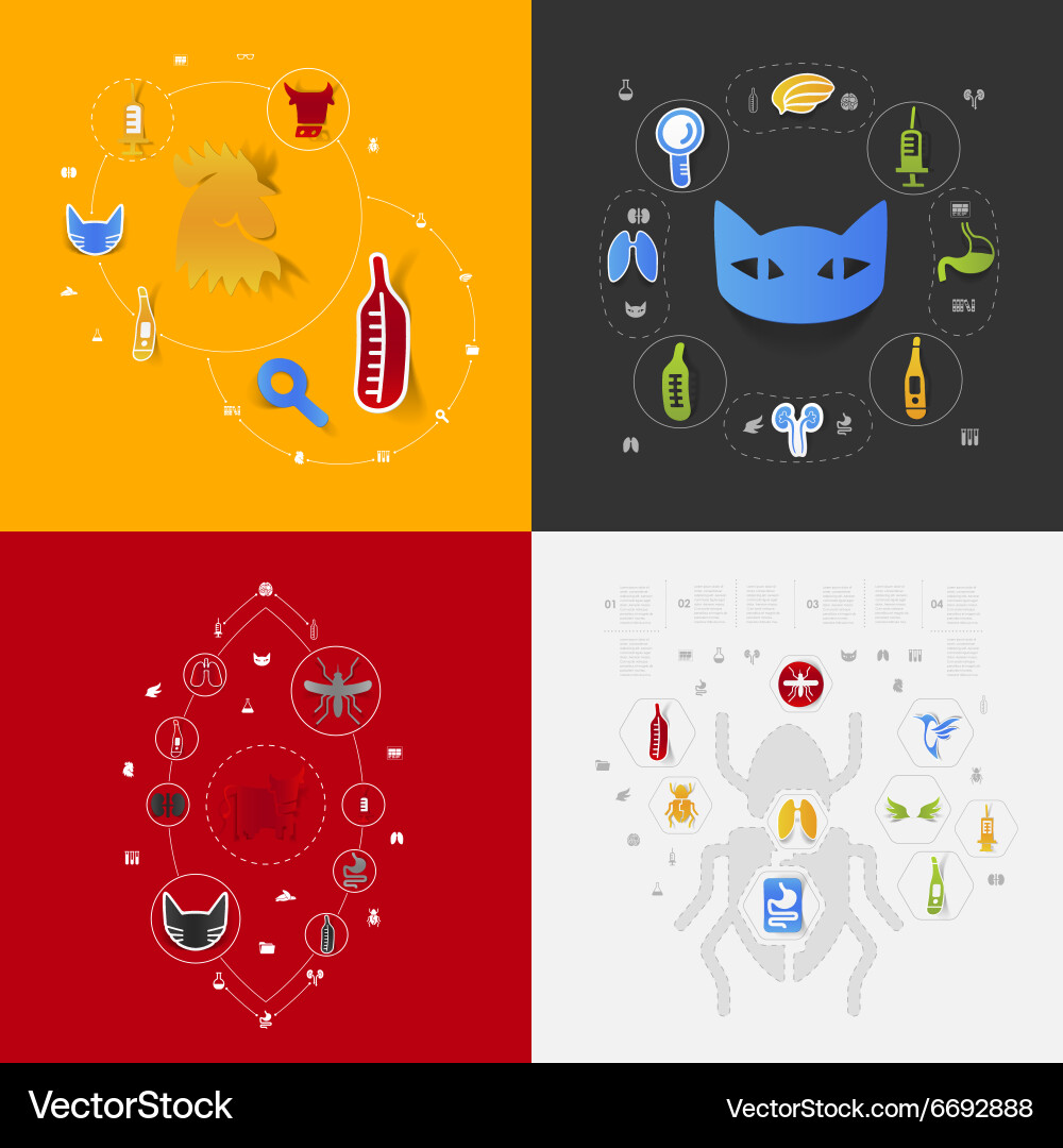 Set of veterinary icons Royalty Free Vector Image