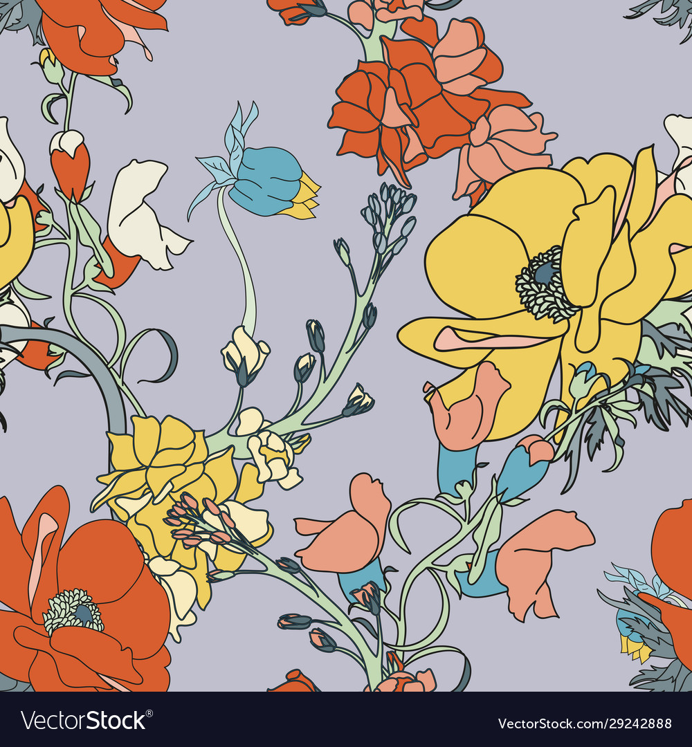 Young spring flower seamless pattern Royalty Free Vector