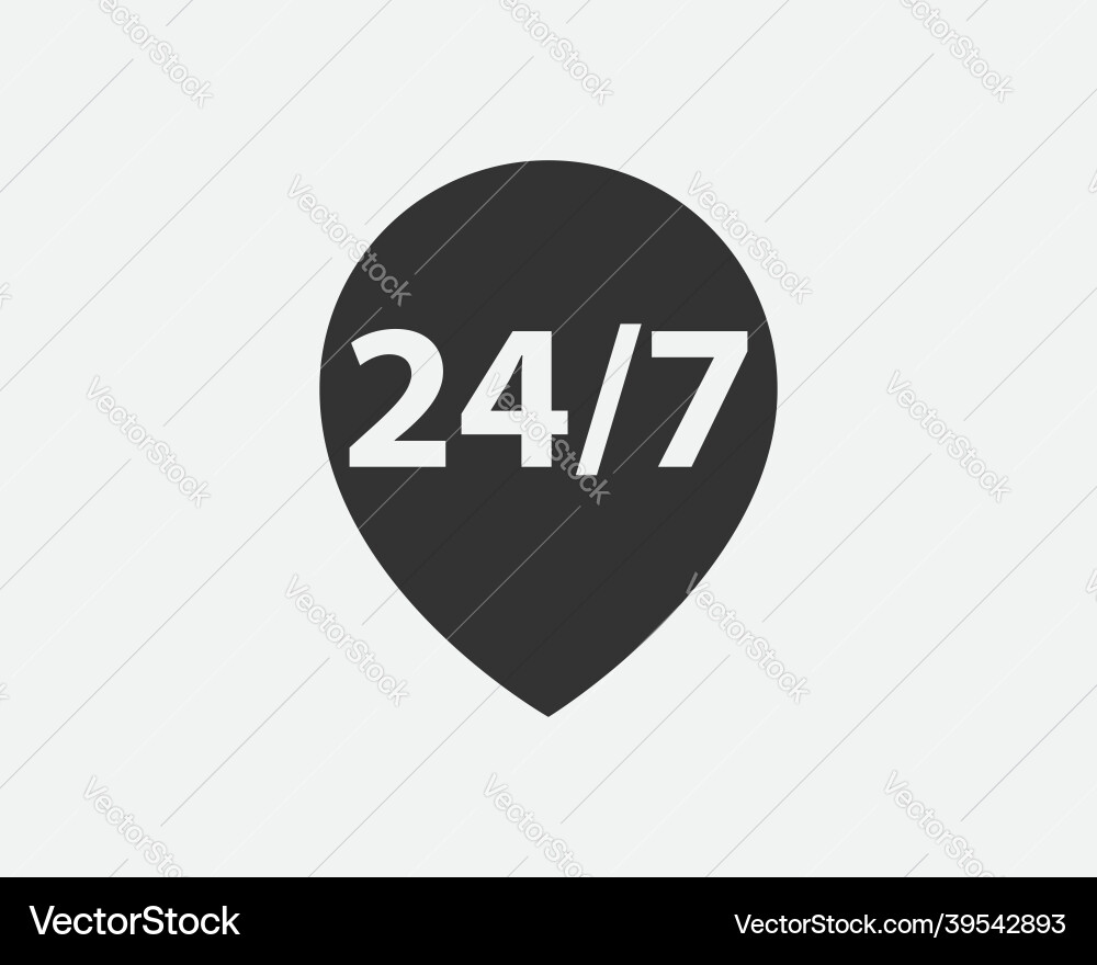 24 hours a day service icon symbol Royalty Free Vector Image