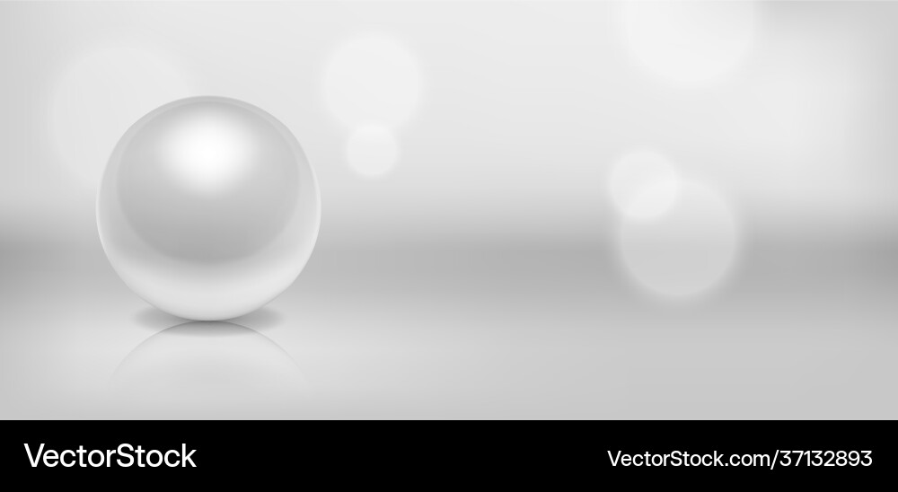 3d realistic beautiful natural white pearl Vector Image