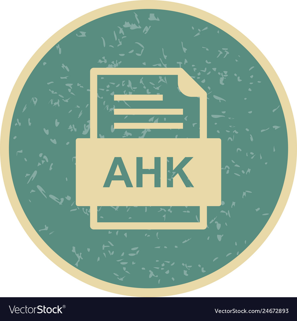 Ahk file document icon Royalty Free Vector Image
